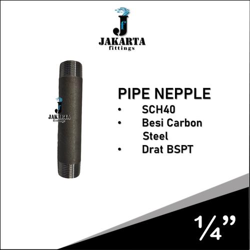Jual PIPE NEPPLE BESI CARBON STEEL SCH40 SCH 40 1/4"X100 MM - Kab ...
