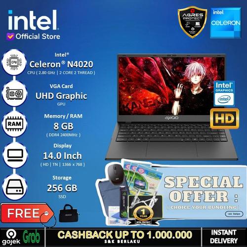 Promo Axioo Mybook Hype 10 - Celeron N4020 RAM 8GB 256GB SSD 14.0" HD DOS - Non Bundle, 4GB ...