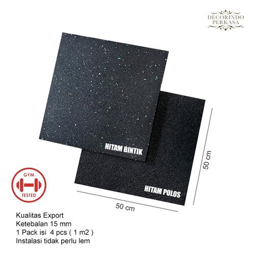 Promo Gym Mat Tile Flat Polos Harga Per Pack Karet Lantai Gym Tebal 15 ...