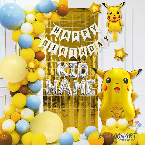 Jual PIKACU GARLAND DECORATION SET/DEKORASI ULTAH POKEMON/BALON FOIL ...