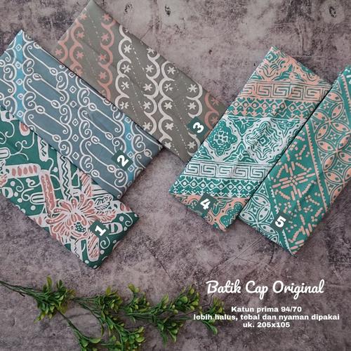 Jual Kain Batik Cap Handmade Serian Tosca Pink Soft - Tosca Abu - Abu ...