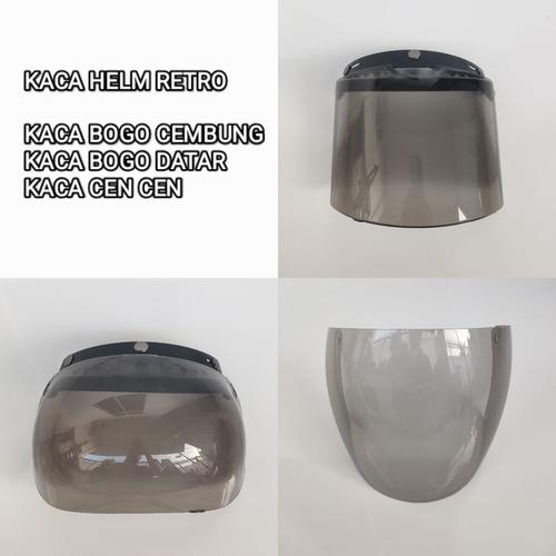 Jual Kaca Helm Helmet Cembung Datar Cen Cen Retro Evo Kaca Smoke - Kaca ...