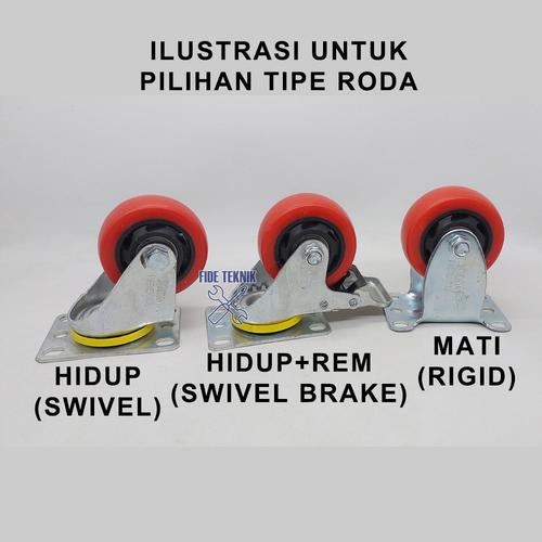 Jual SAGENWERK Roda Troli PVC MERAH RED Medium Duty Caster Troly Kastor ...