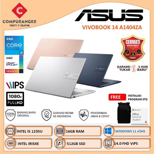 Jual Asus A1404ZA Vivobook 14 core i5 1235u ram 16gb 512gb ssd 14.0 ...