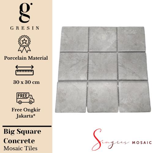 Jual Concrete Big Square Singres Mosaic Tiles | Mosaic Keramik ...