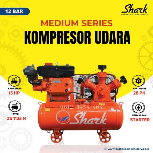 Jual Kompresor Angin 15 HP SHARK / Unloading 12 bar Diesel 28 Pk Starter - Kota Surabaya ...