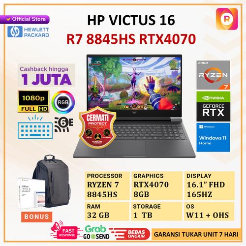 Promo HP Victus 16 RTX4070 Ryzen 7 8845HS 32GB 1TB W11 OHS 16.1" FHD ...