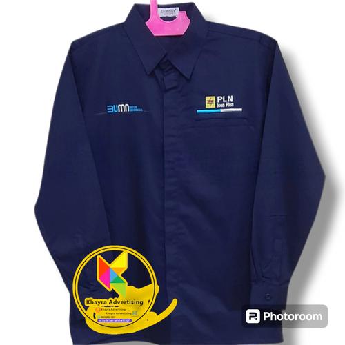 Jual kemeja bumn pln icon plus seragam bumn pln baju navy lengan ...