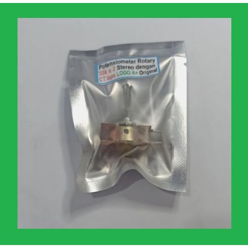 Jual Potensiometer Rotary 50k x 2 Stereo dengan CT tape LOGO A+ ...