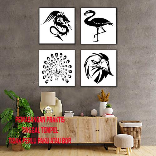 Jual poster gambar bayangan hitam 19x19 / dekorasi lukisan dinding 1-18 ...