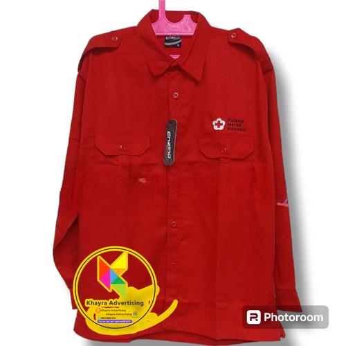 Jual kemeja palang merah indonesia seragam PMI baju merah - S, Pendek ...