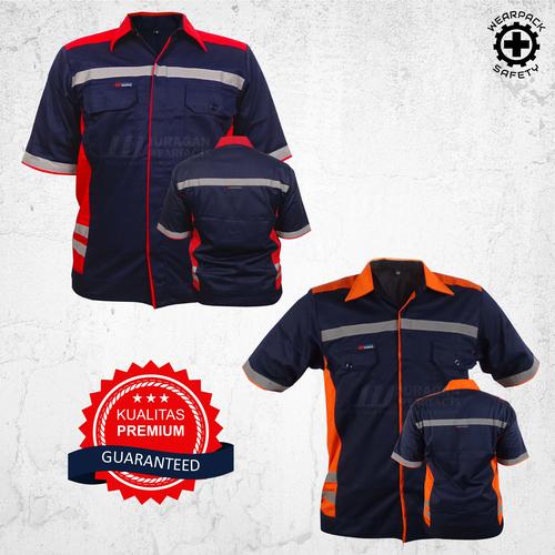 Promo Wearpack Kerja Lengan Pendek Merk Juragan Wearpack - Navy ...