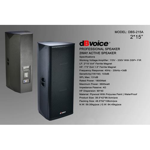 Jual Speaker Aktif 2 x 15 Inch DB VOICE DBS215A | DBS 215A DSP + Fir ...