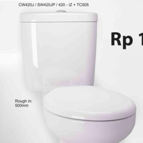 Jual Kloset Duduk Toto CW420 1 tombol as 50cm dr tembok Warna Putih ...