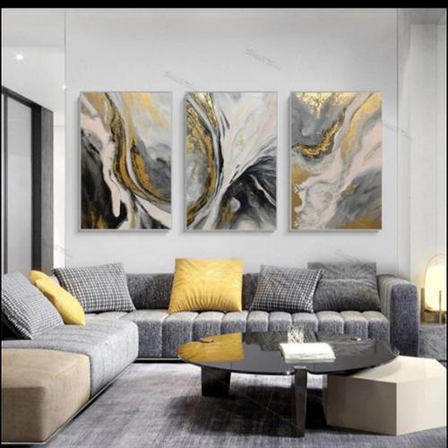 Jual hiasan dinding lukisan abstrak 3 pcs 90 x 60 cm - Kab. Bandung ...