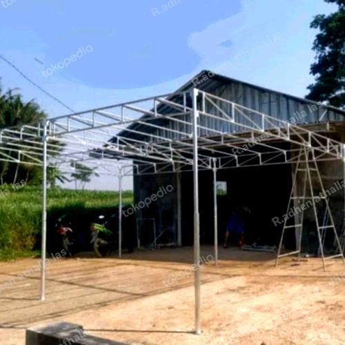 Jual rangka tenda besi tenda lingkungan custom//rangka tenda warung ...