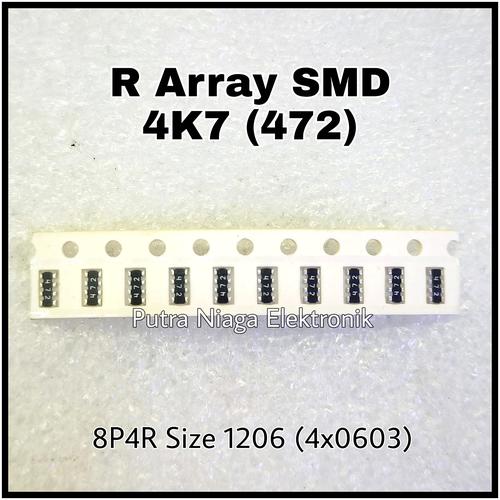 Jual Resistor Array SMD 4K7 8P4R 1206 4x0603 4.7K 4,7K marking : 472 ...