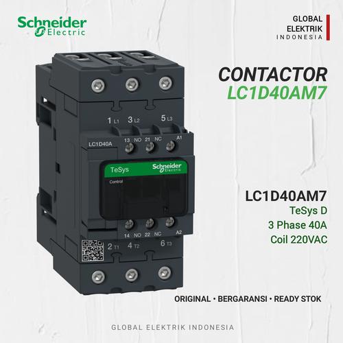 Jual Contactor Magnetic LC1D40AM7 3 Phase 40A Coil 220VAC SCHNEIDER ...