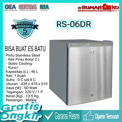 Promo GEA kulkas mini bar RS-06 DR / RS 06 DR / RS06dr silver 45 Liter ...