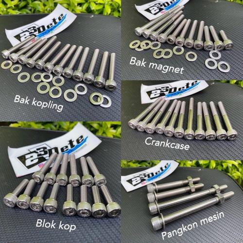 Jual baut mesin L stainless stenlis THE full set cb gl megapro tiger - bak kanan kiri - Kab ...