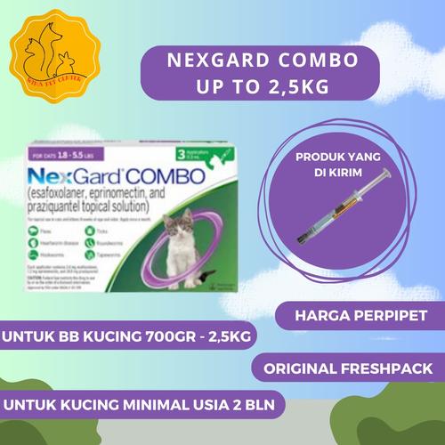 Jual Obat Kutu Kucing NEXGARD COMBO Kitten Cat up to 2,5kg Scabies ...