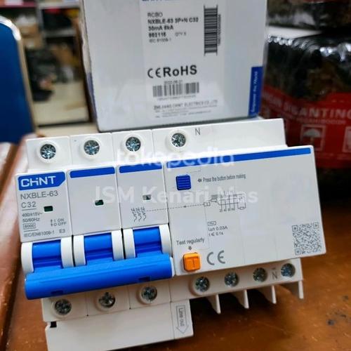 Jual RCBO 30MA ELCB+MCB NXBLE-63 3P+N 10A 16A 20A 25A 32A 40A 50A 63A CHINT - 3P+N 16A - Jakarta ...