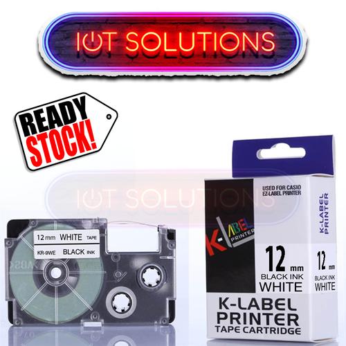Jual Label Tape 12mm XR-12WE Compatible Printer Casio KL-120 KL-820 ...