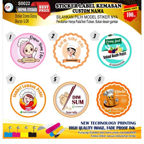 Jual Cetak Stiker CUSTOM label kemasan label makanan ukuran 4 CM - Kota ...