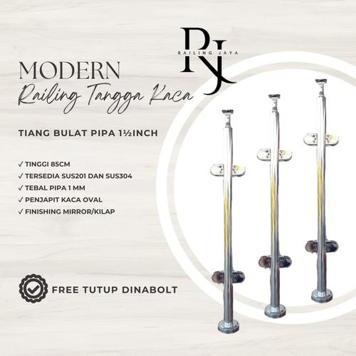 Jual TIANG RAILING TANGGA KACA STAINLESS PIPA 1½INCH SUS304 - Kab ...
