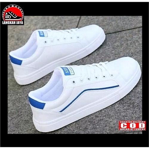 Jual SEPATU PRIA SNJ SNEAKERS KETS PUTIH POLOS PRIA COWOK KEREN ...