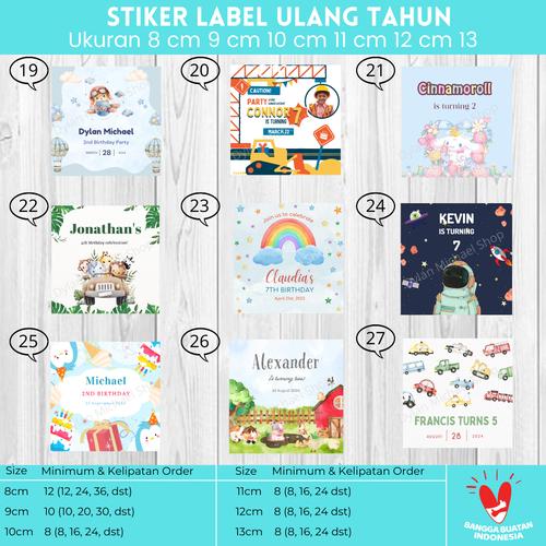Jual Stiker Ulang Tahun Anak Sticker Birthday Label Hampers Kotak 8cm ...