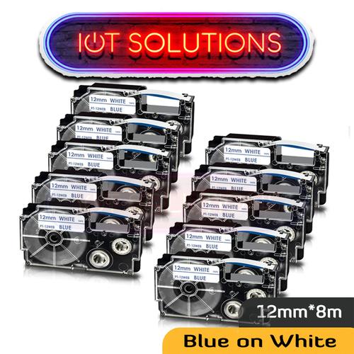 Jual Label Tape 12mm XR-12WE Compatible Printer Casio KL-120 KL-820 ...