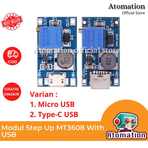 Jual Modul Step Up MT3608 MT-3608 Regulator DC Adjustable Boost Converter USB Micro/Type-C ...