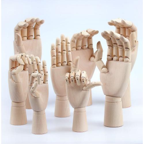 Jual Manekin Tangan Kayu 10In Wooden Hand Patung Jari Tangan Kiri Dan ...