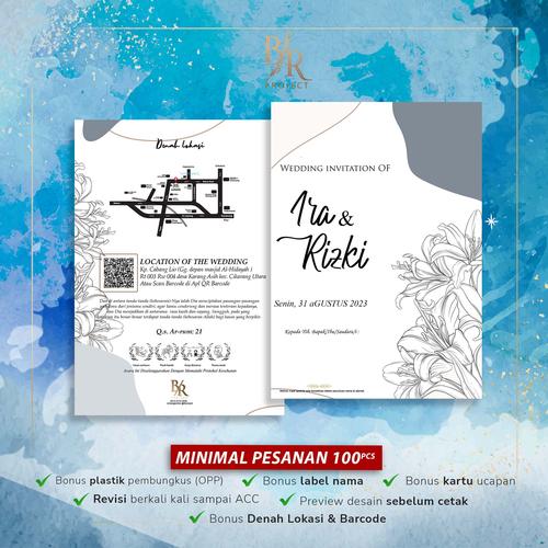 Jual Undangan Pernikahan (Abu) Lipat Dua Bahan Brief Card 160 GSM ...