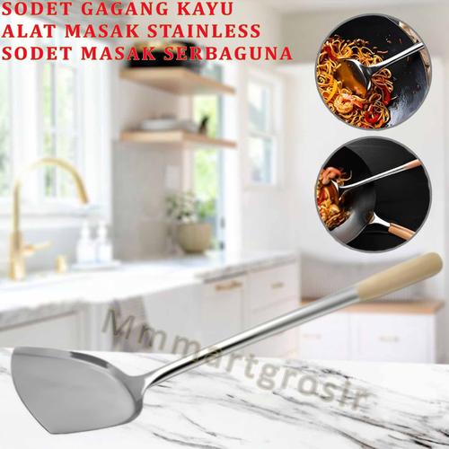 Promo Sodet Gagang Kayu / Alat Masak Stainless / Sodet Tebal Masak ...