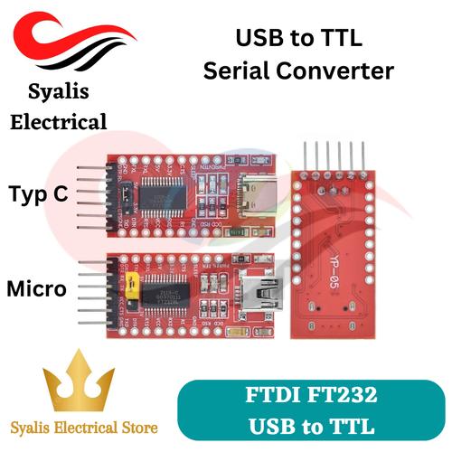 Jual FTDI FT232 USB to TTL Serial Converter [Syalis] - Type C - Kota ...