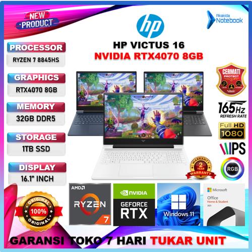 Jual HP Victus 16 Ryzen 7 8845HS RTX4070 32GB 1TB W11+OHS 16"FHD 165HZ ...