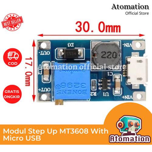 Jual Modul Step Up MT3608 MT-3608 Regulator DC Adjustable Boost Converter USB Micro/Type-C ...