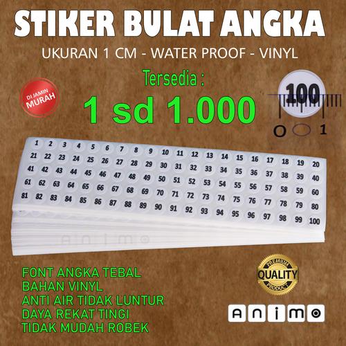 Jual LABEL - STIKER ANGKA BULAT 1 CM WATERPROOF ( TAHAN AIR ) - Jakarta ...