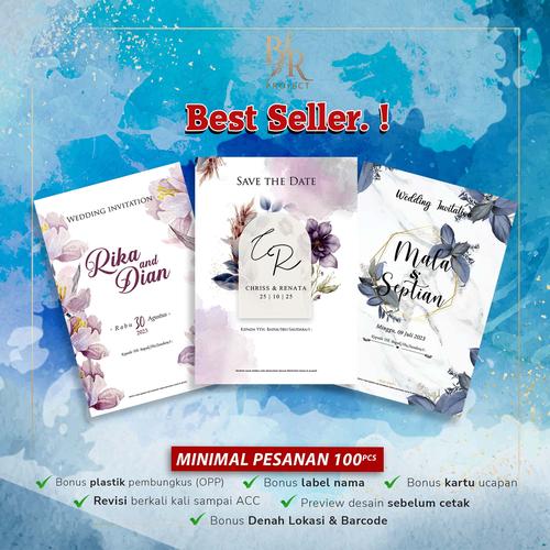 Jual Undangan Pernikahan Best Seller Lipat Dua Bahan Brief Card 160 GSM ...