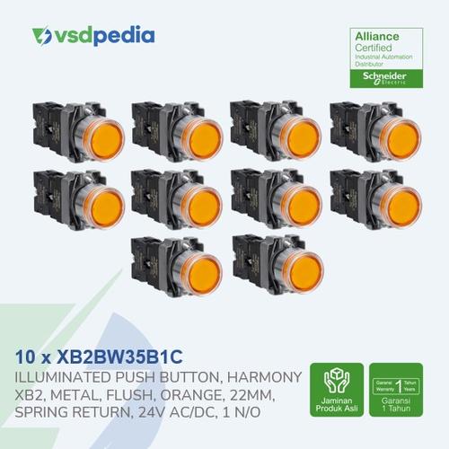 Promo SCHNEIDER ILLUMINATED PUSH BUTTON XB2 ORANGE 24V AC/DC XB2BW35B1C ...