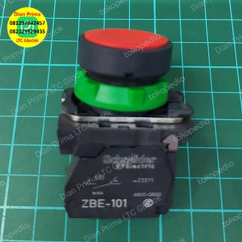 Jual Schneider Push Button XB5AA42 Red Merah kontak blok 1NO ZBE-101 ...