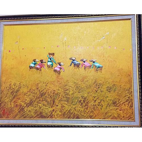 Jual Lukisan Panen Padi Menguning Ukuran 150x130cm - Kota Denpasar ...