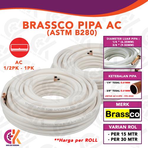 Jual Pipa AC Brassco 1/2PK - 1PK R32 Ukuran 1/4 x 3/8 - Per Meter atau ...