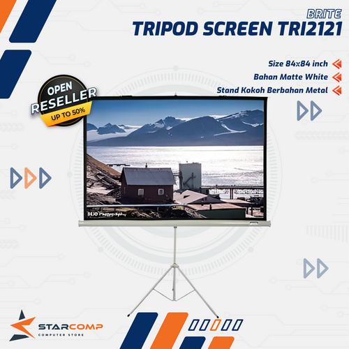 Promo Tripod Screen Projector 84" 1:1 BRITE TRI-2121 Layar Proyektor ...