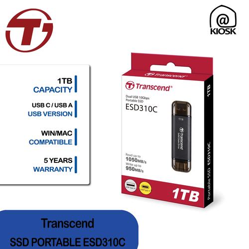 Promo Transcend ESD310 1TB Portable SSD / USB C USB A - UP TO 1050Mb/s ...