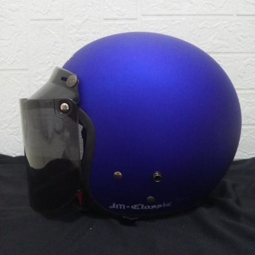 Jual JM-Classic helm bogo retro klasik polos sni dewasa warna biru navy ...