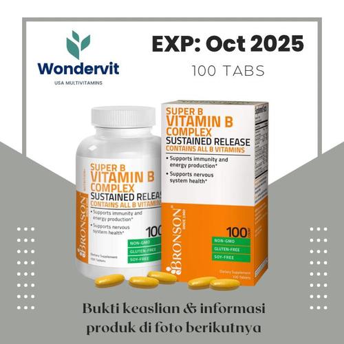 Jual Bronson Super Vitamin B Complex Sustained Released Energy 100 Tabs ...