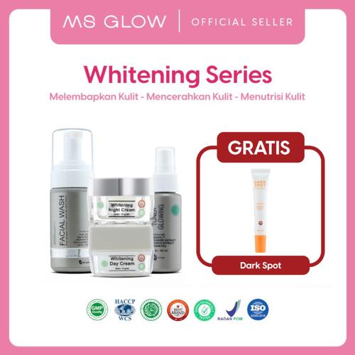 Promo MS GLOW WHITENING SERIES PAKET ORIGINAL BONUS POUCH DAN FACE MASK ...